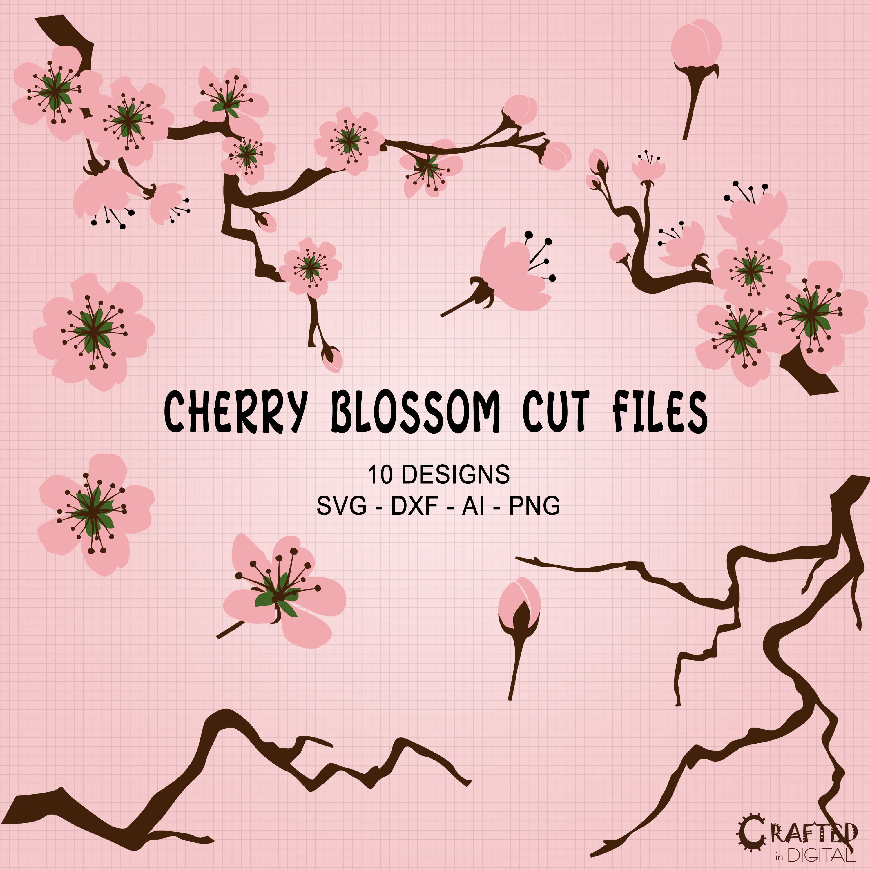 Sakura Japanese Cherry Blossom Cut File Collection - Etsy