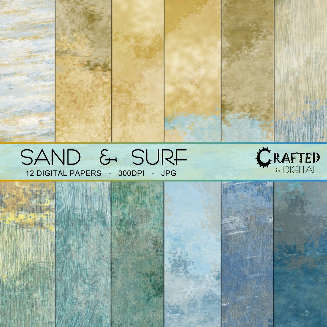 Sand and Surf - Beach, Ocean, Water Abstract Digital Backgrounds ...