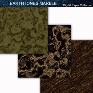 Earthtones Marble Digital Paper Collection 12x12 - Etsy