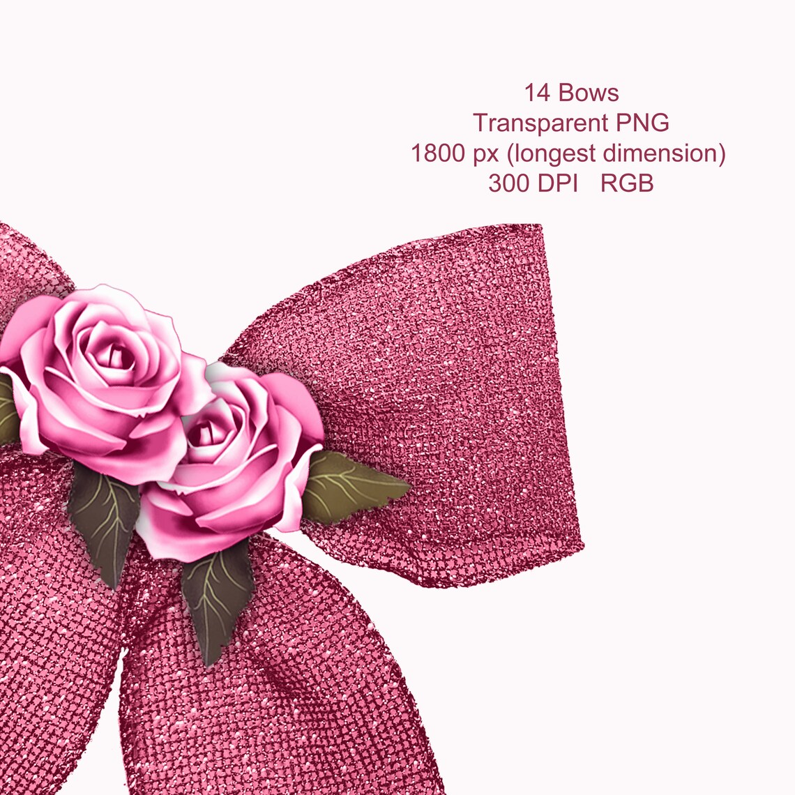 Pink Bows - Simple & Embellished Bows Clipart - Etsy