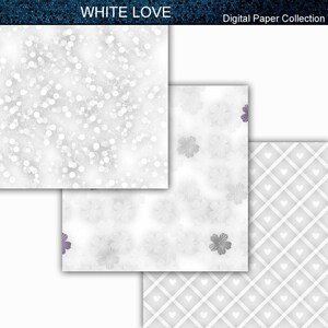 White Love - Digital Paper Collection 12x12 - Etsy