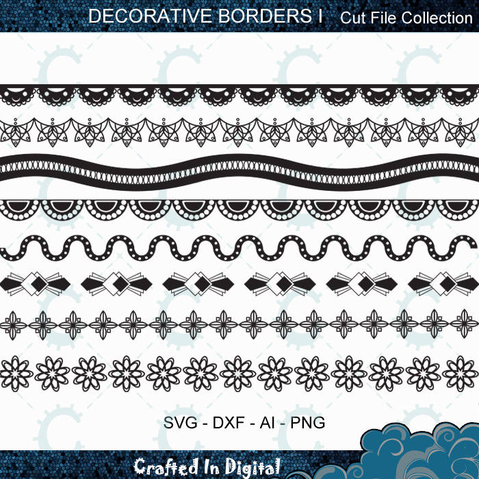 Decorative Borders 1 Cut File Collection svg/dxf/ai/png | Etsy