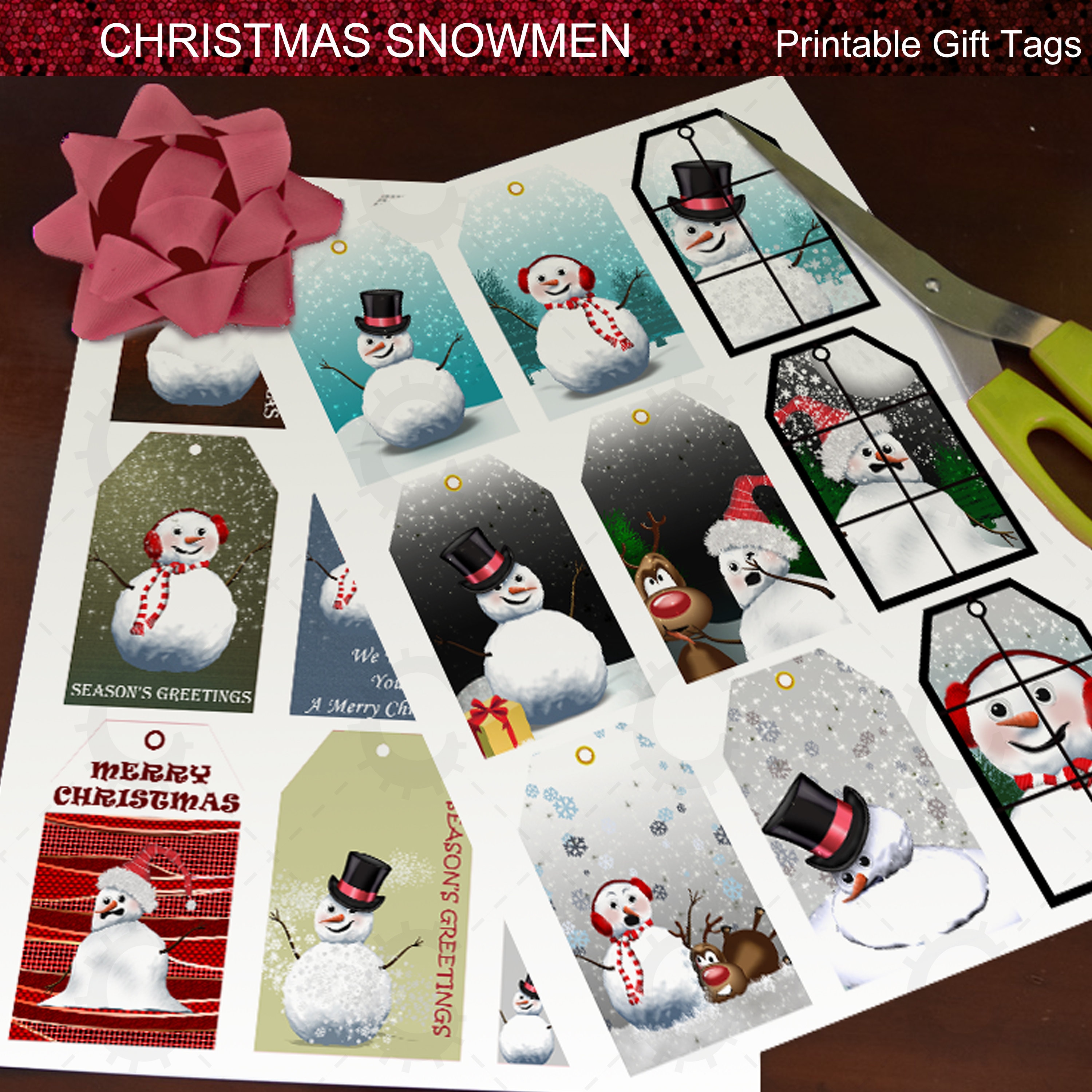 18 Christmas Snowmen Snowman Gift Tags Christmas Gift Tags - Etsy