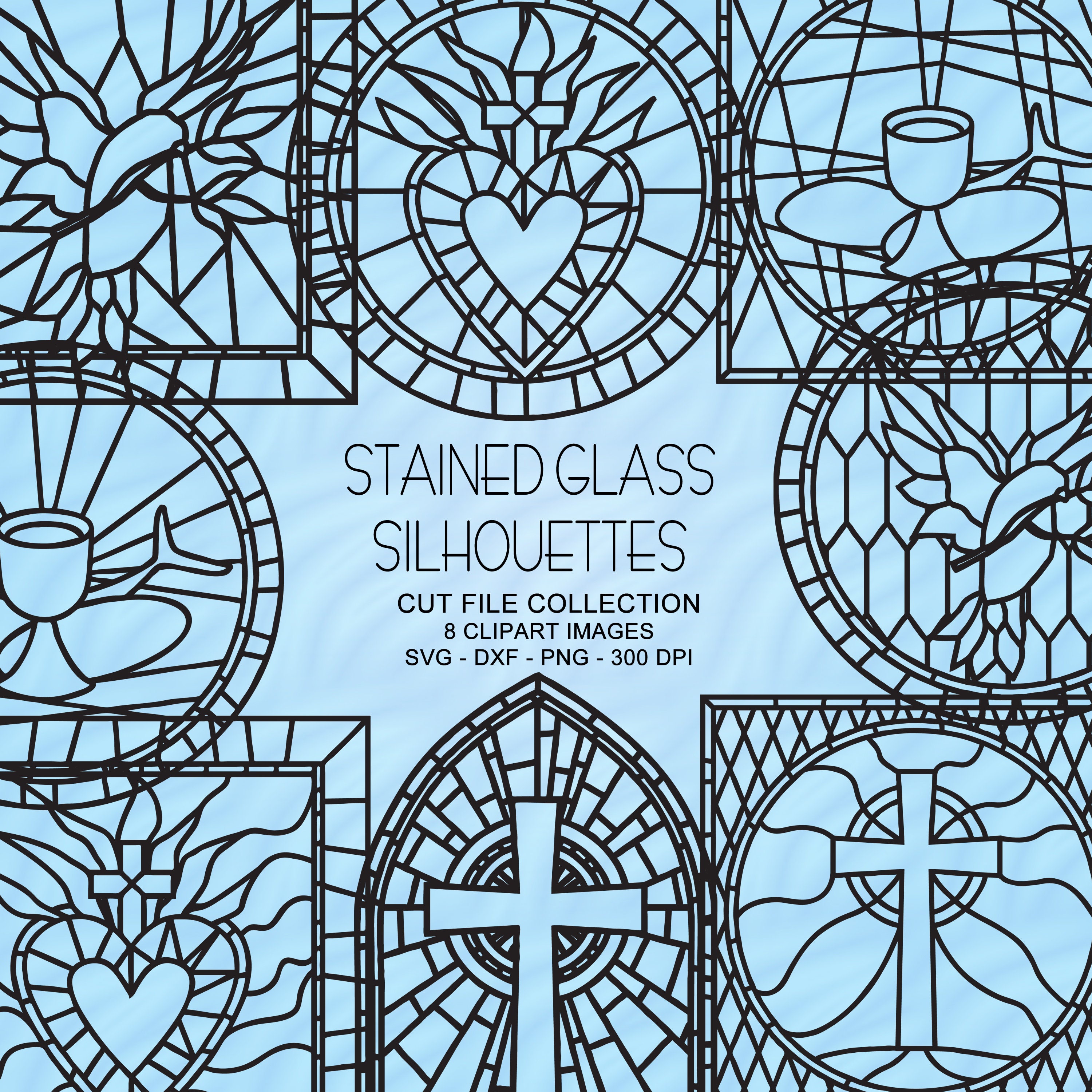 Stained Glass Silhouettes Cut File Collection (SVG/DXF/PNG) - Etsy