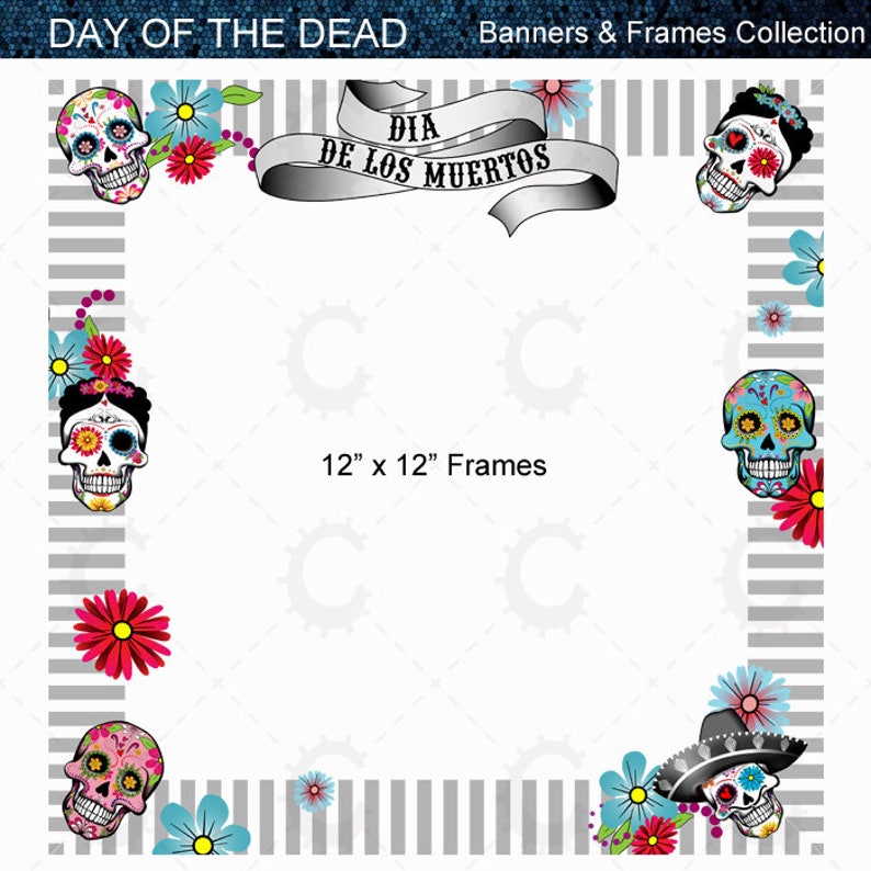 Day of the Dead Frames and Banners Collection - Etsy