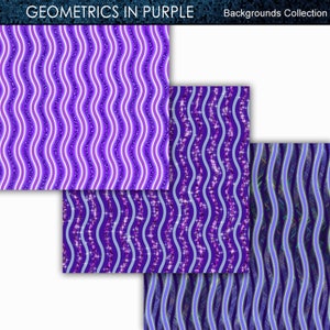 Geometrics in Purple- Sparkling Geometric Digital Paper Collection ...