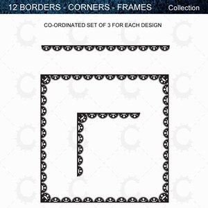 12 Decorative Borders With Matching Corners and Frames - in Black ...