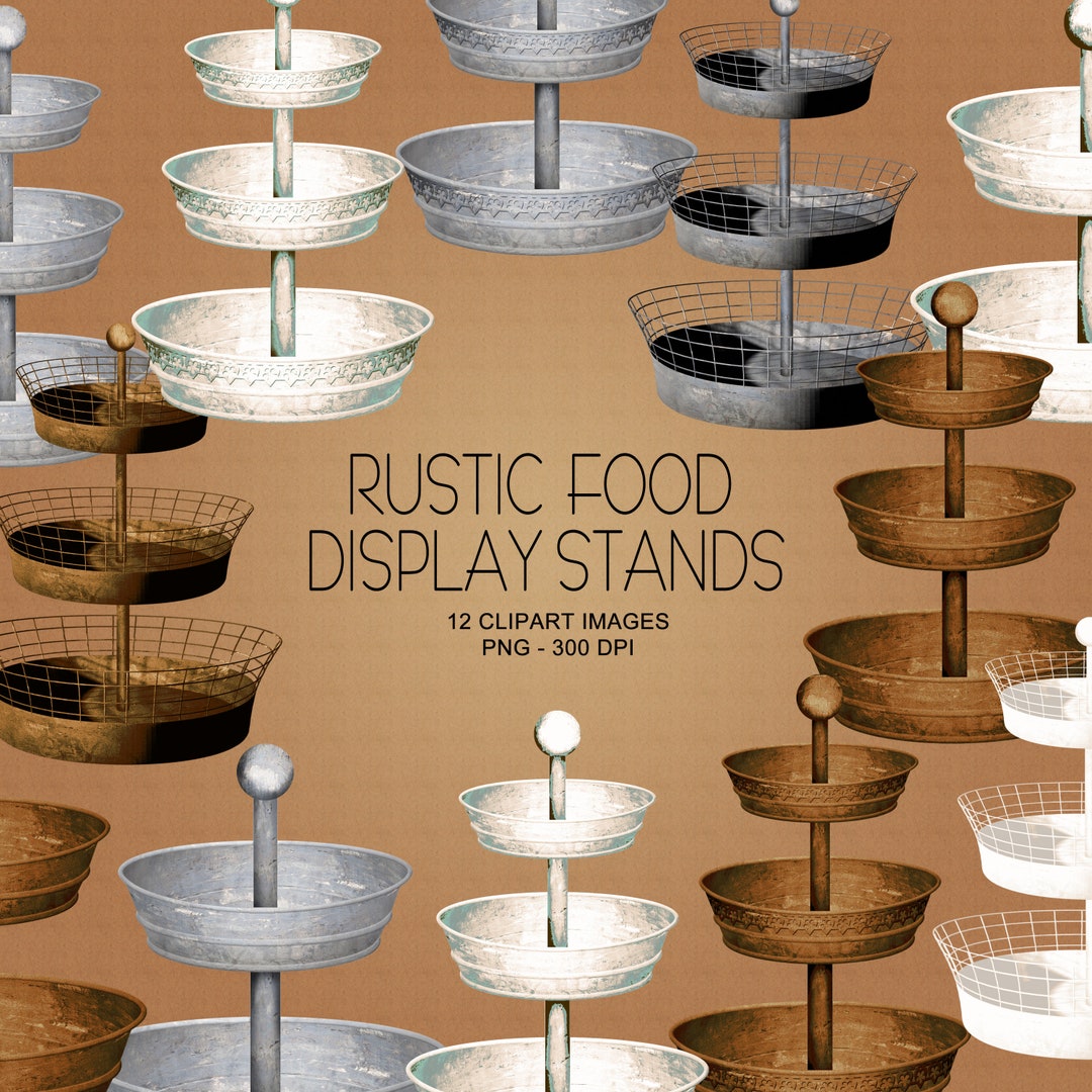 Rustic Food Display Stands - Clipart Collection - Etsy