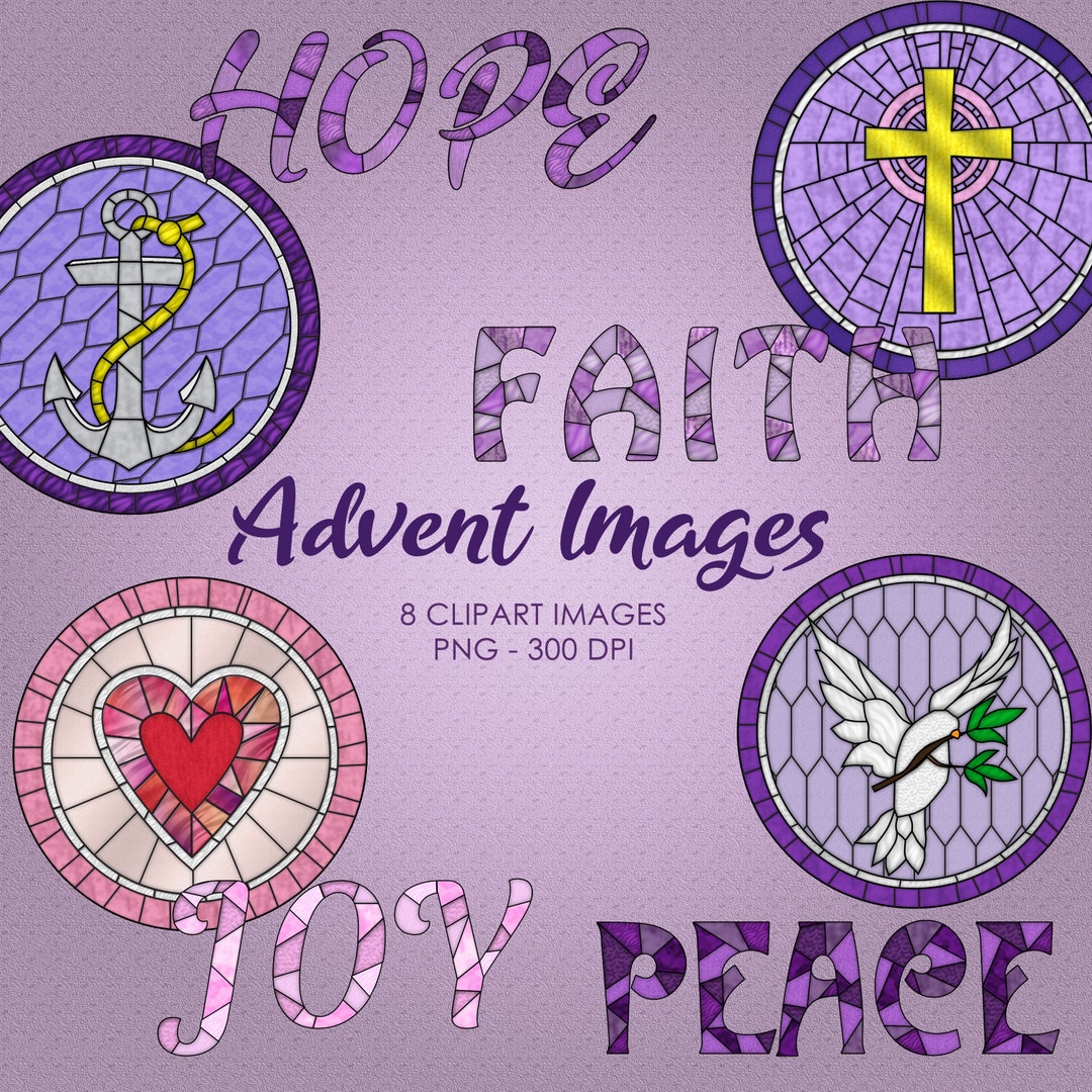 Advent Images - Hope, Faith, Joy & Peace Stained Glass Christian ...