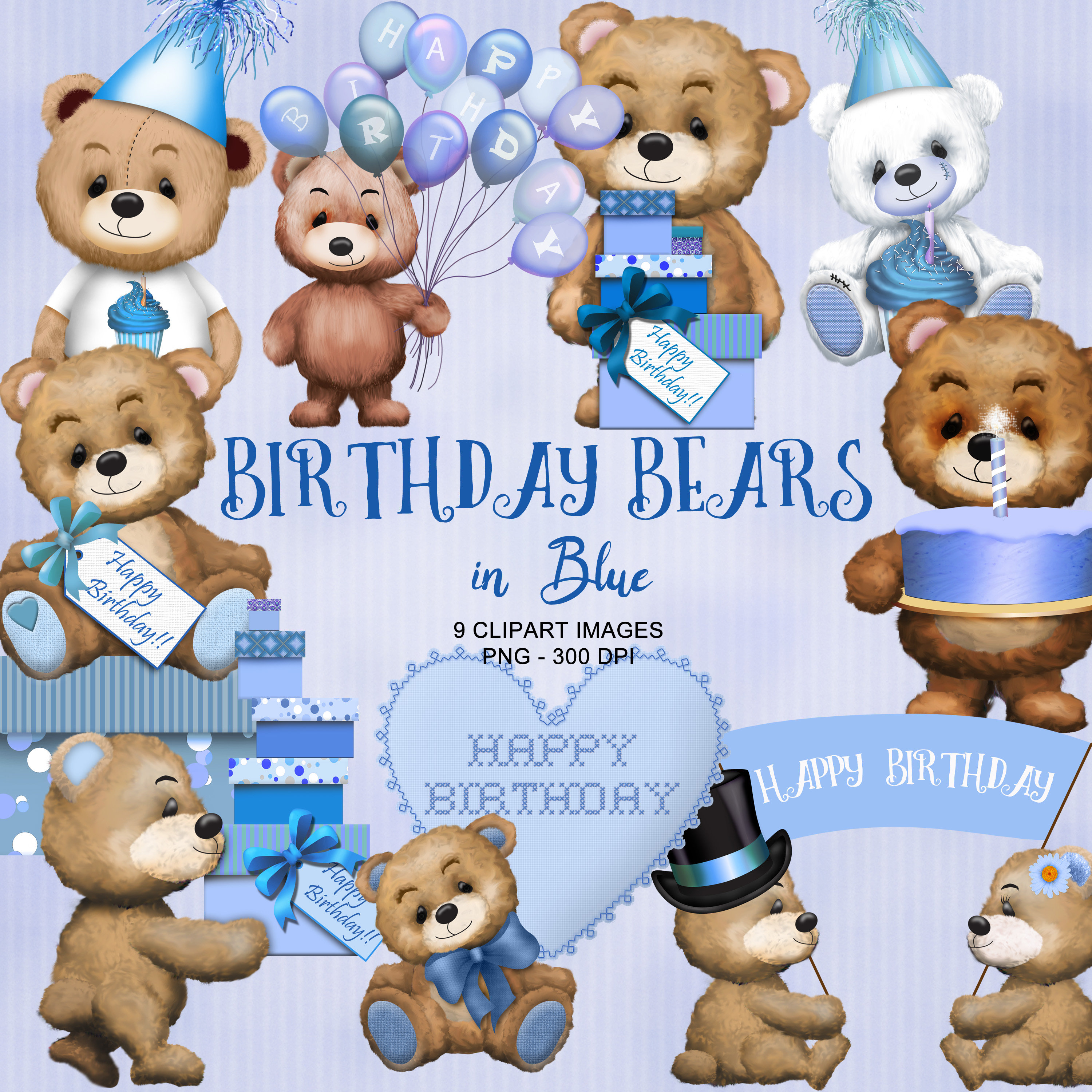 Blue Birthday Teddy Bear