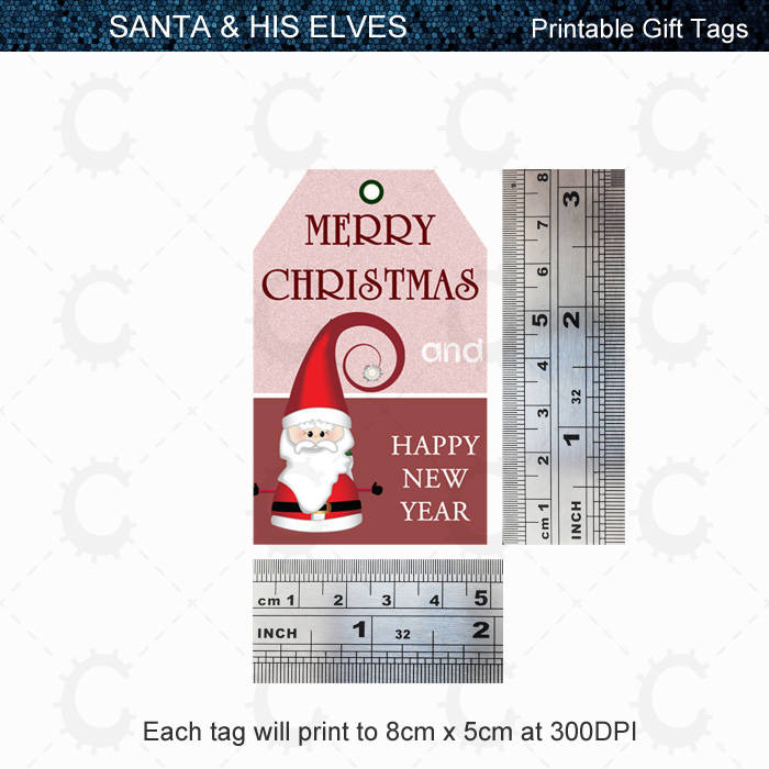 Santa and His Elves 18 Printable Christmas Gift Tags - Etsy