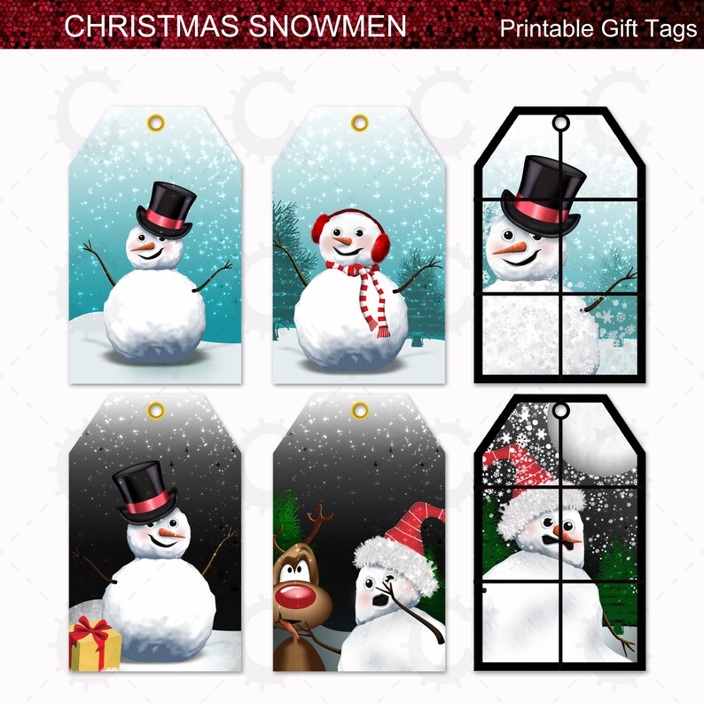 18 Christmas Snowmen snowman gift tags christmas gift tags | Etsy