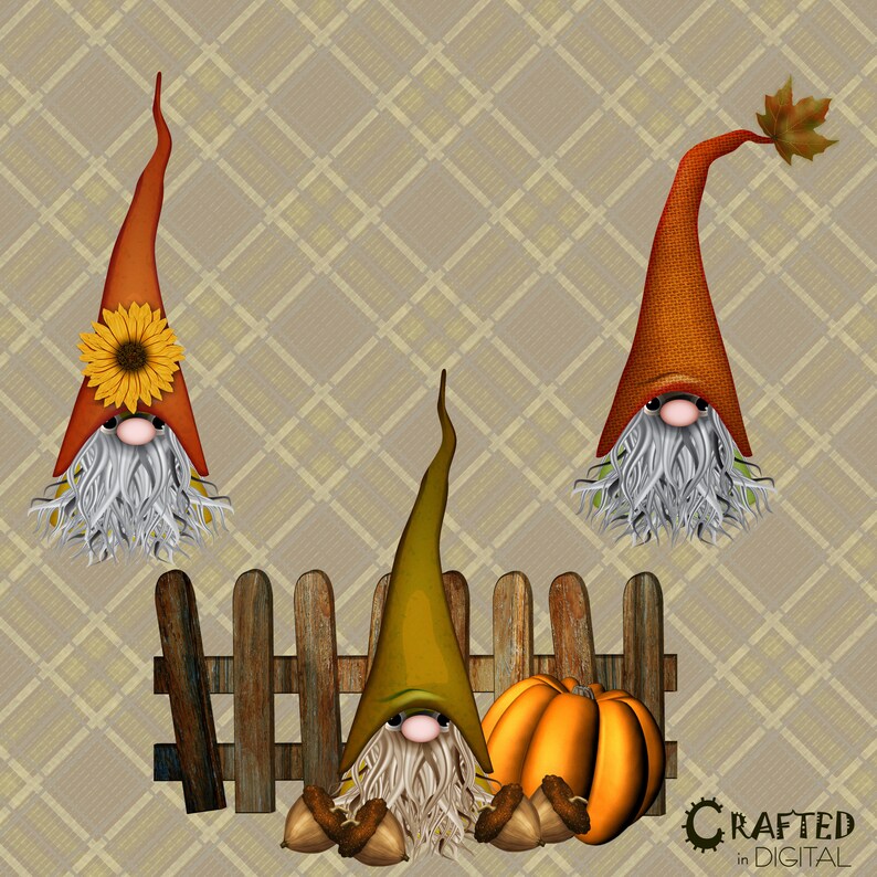 Autumn Gnomes Fall Gnomes Fall Clipart Collection - Etsy