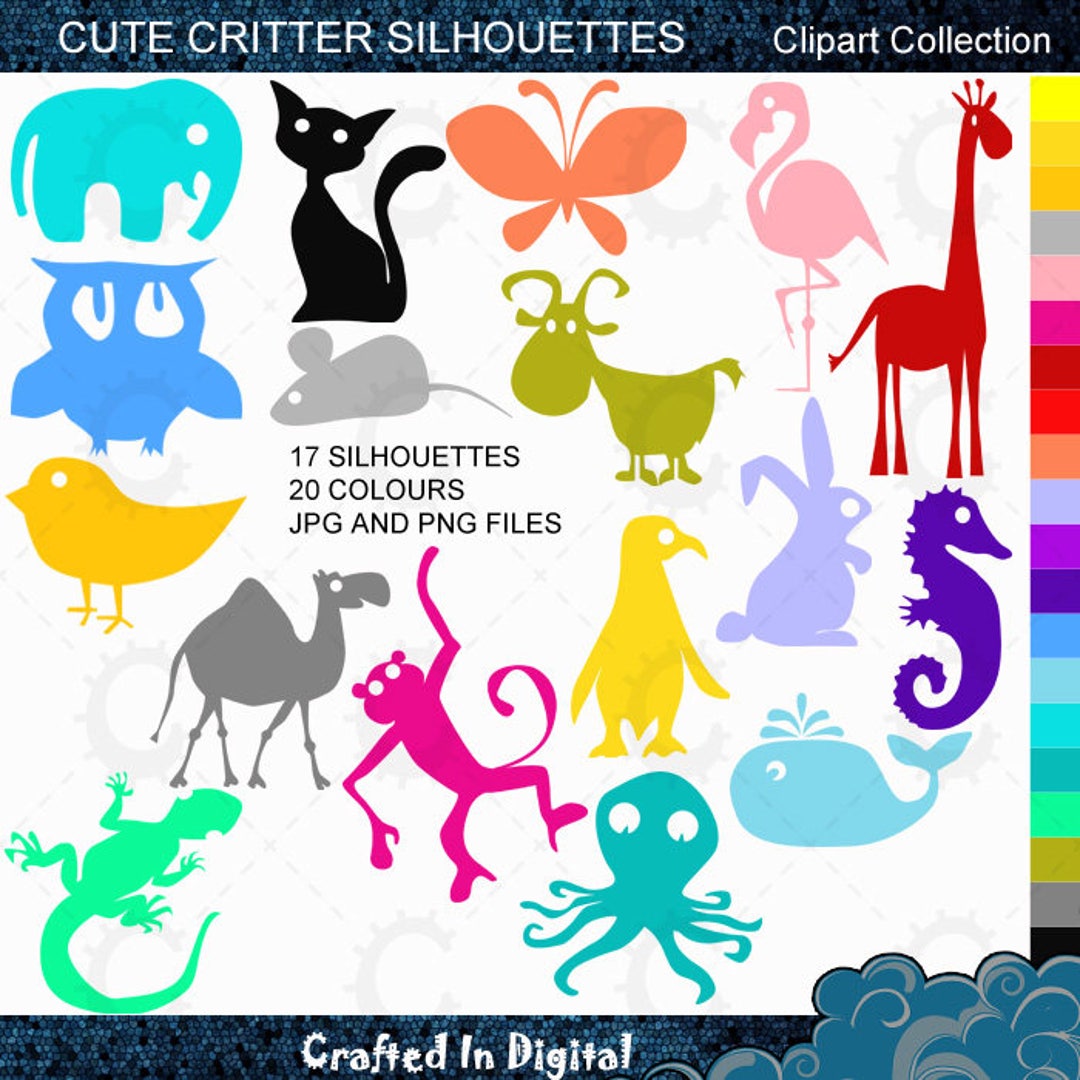 Colourful Critters Clipart Collection - Etsy