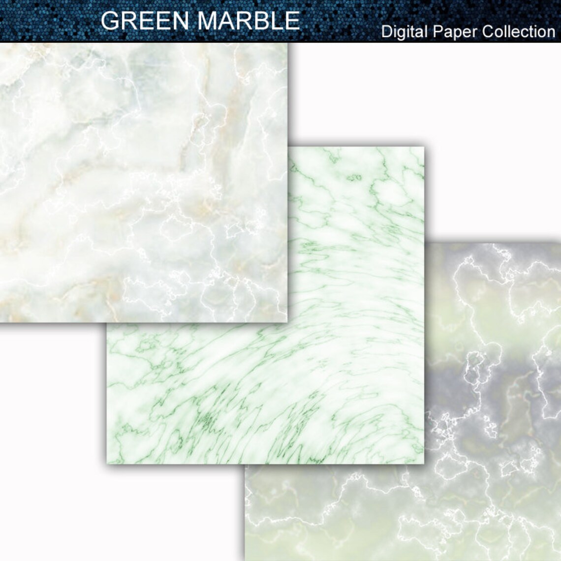 Green Marble Digital Paper Collection 12x12 - Etsy
