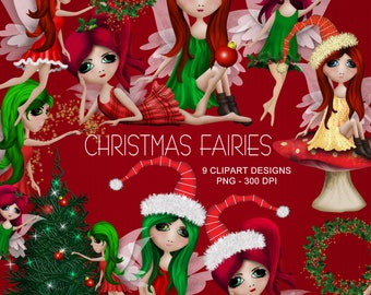 Cute Christmas Fairy PNG Clipart, Christmas Fairies, Winter Clipart ...