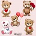 Valentine Bears - Clipart Collection - Etsy