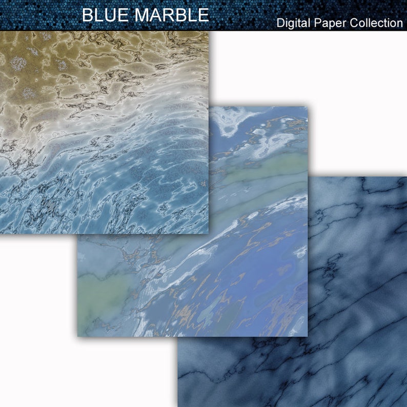 Blue Marble Digital Paper Collection 12x12 | Etsy