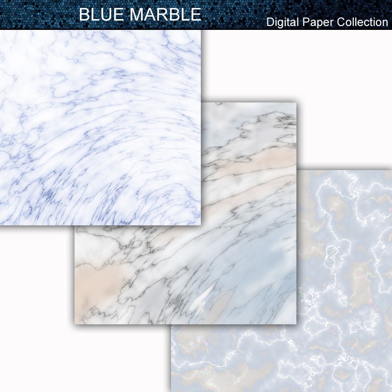 Blue Marble Digital Paper Collection 12x12 | Etsy