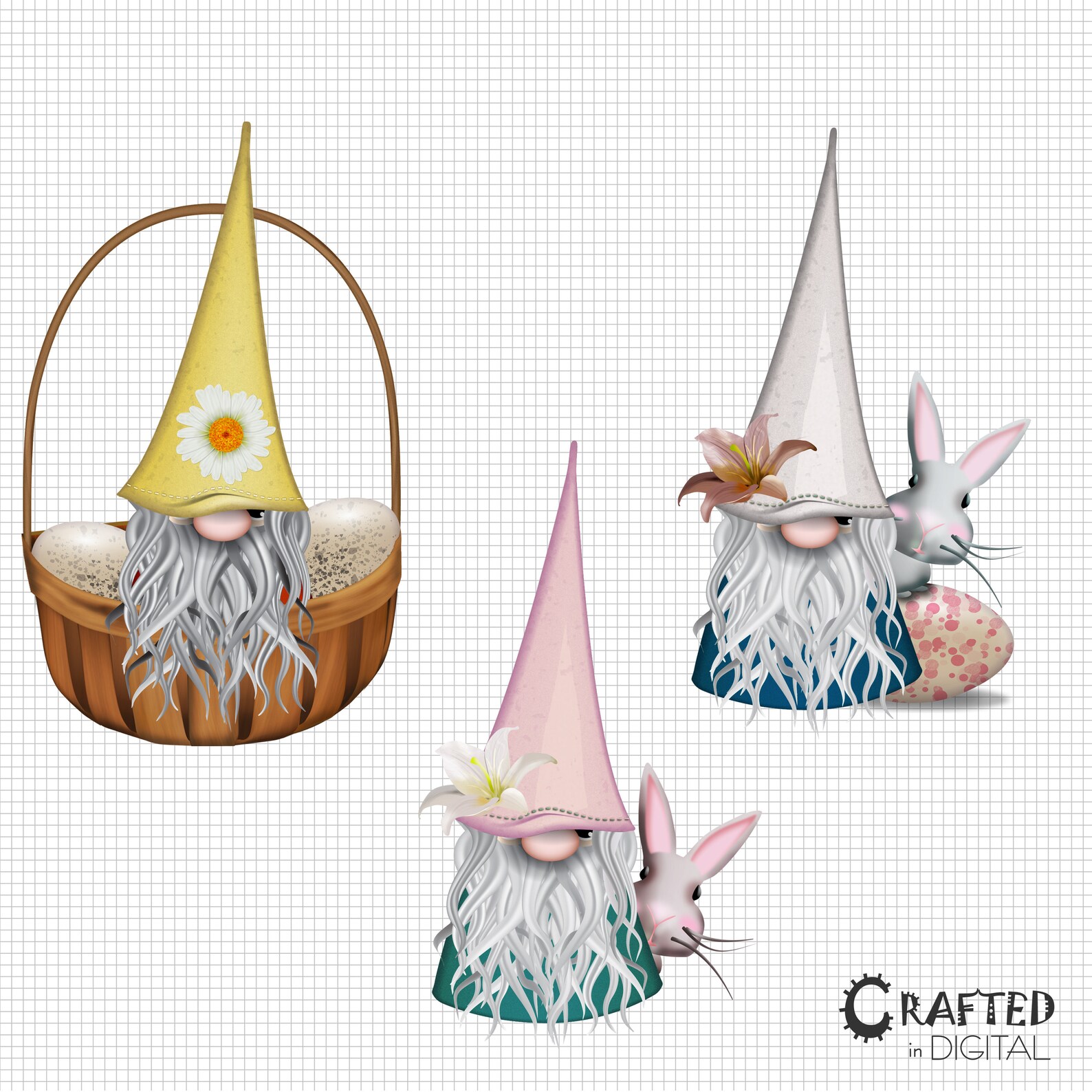 10 Easter Gnomes Clipart Collection - Etsy
