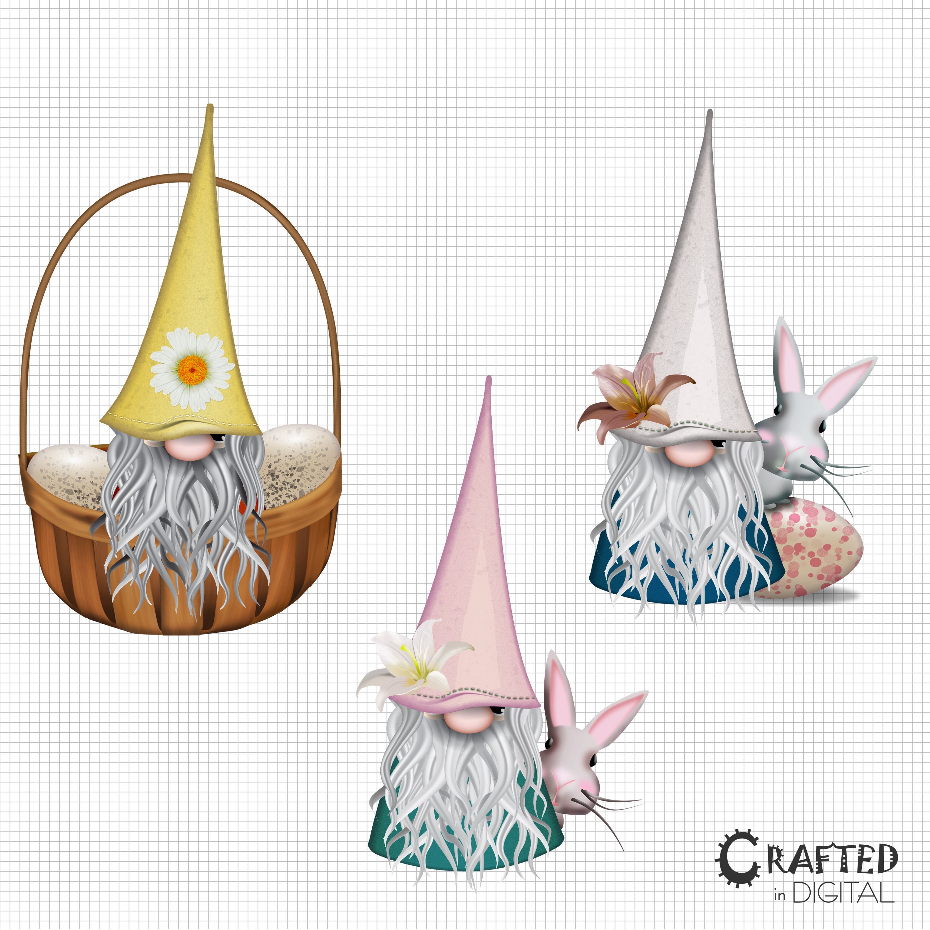 10 Easter Gnomes - Clipart Collection - Etsy