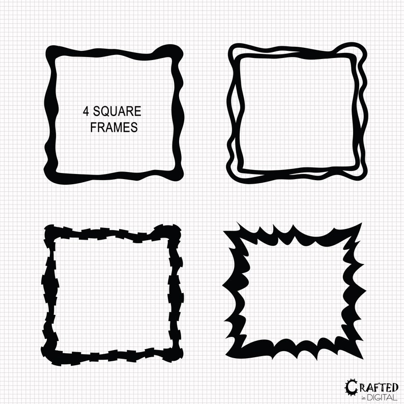20 Wavy Frames Cut File Collection Svg/dxf/eps/png Files - Etsy