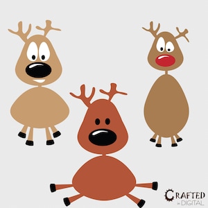 Reindeer Cut File Collection, Christmas Cut Files - Svg/dxf/eps/png ...
