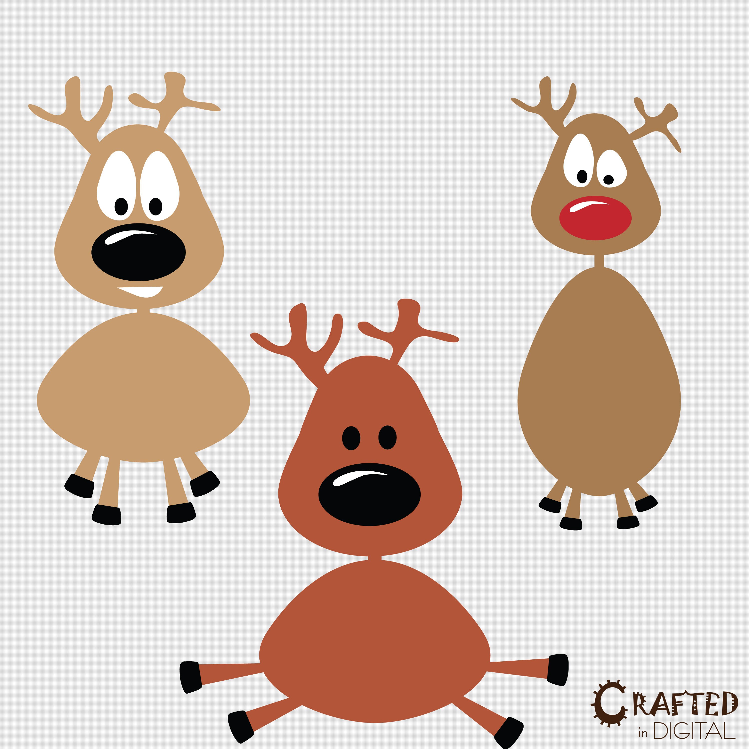 Reindeer Cut File Collection Christmas Cut Files - Etsy