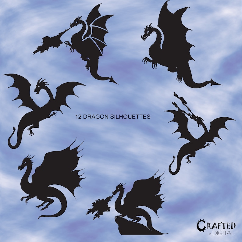 Fantasy Dragons Dragon Cut File Collection Svg/dxf/eps/png | Etsy