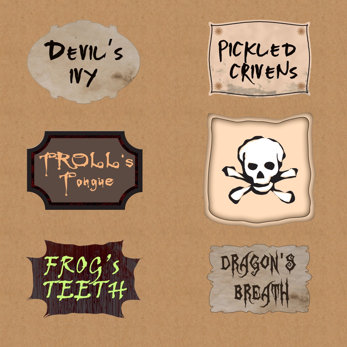 Potion Bottles and Labels Halloween PNG Clipart Collection - Etsy Australia