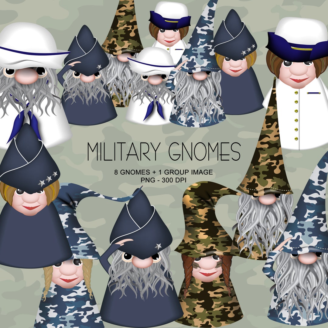 Military Gnomes - Armed Forces Clipart Collection - Etsy