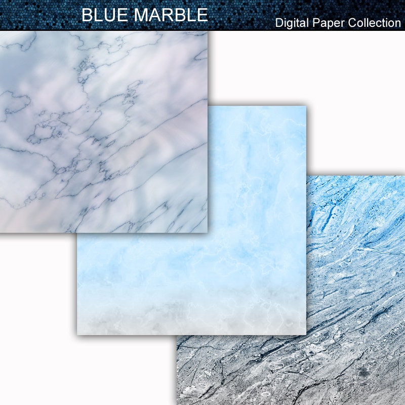 Blue Marble Digital Paper Collection 12x12 - Etsy