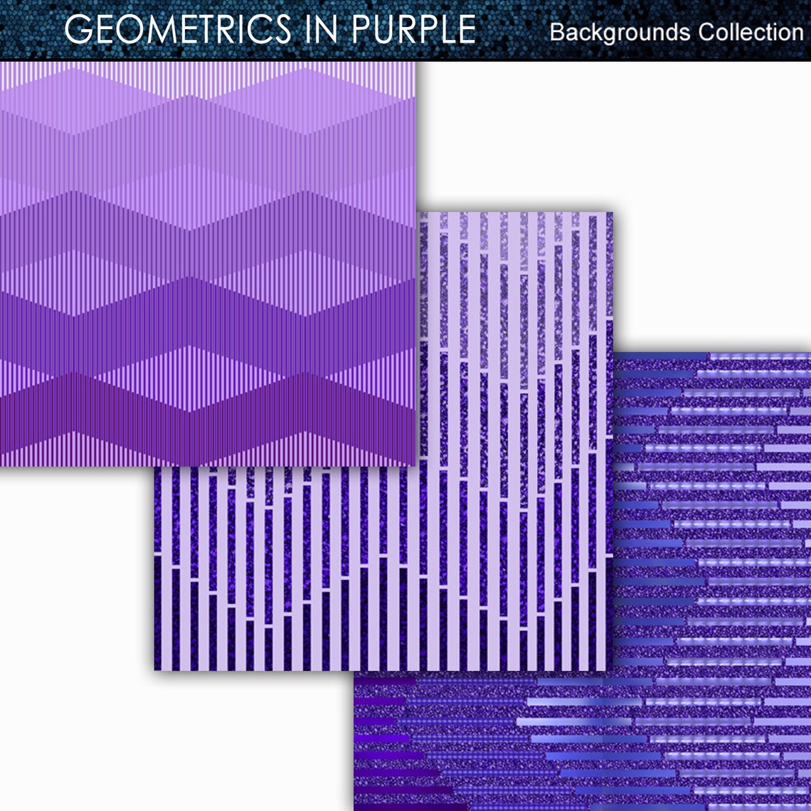Geometrics in Purple Sparkling Geometric Digital Paper - Etsy