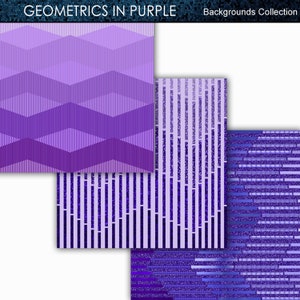 Geometrics in Purple- Sparkling Geometric Digital Paper Collection ...
