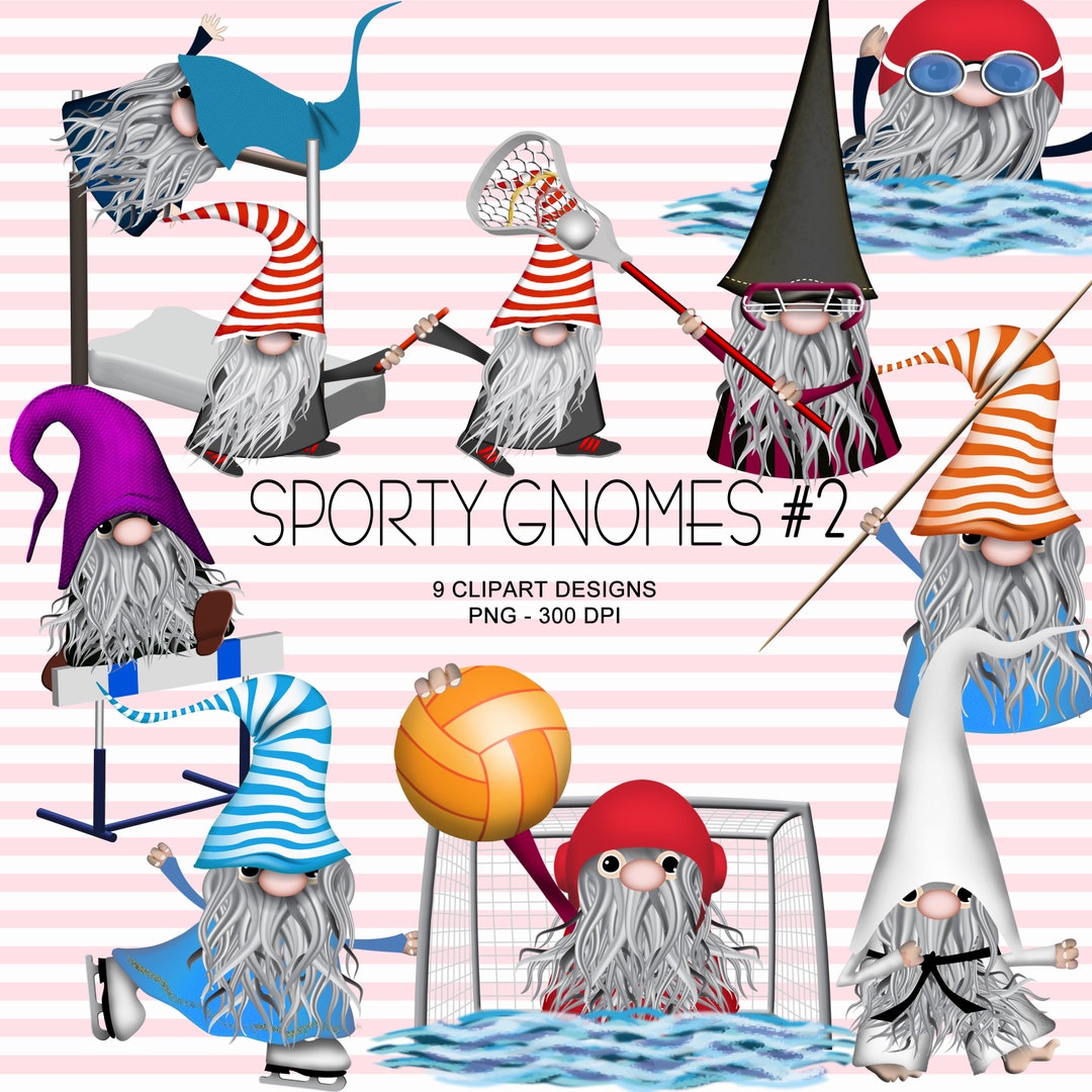 Sporty Gnomes Clipart: Track, Field, Water Sports (digital Download) - Etsy