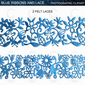 Blue Ribbon and Lace Overlays - Photographic Clipart Collection - Etsy