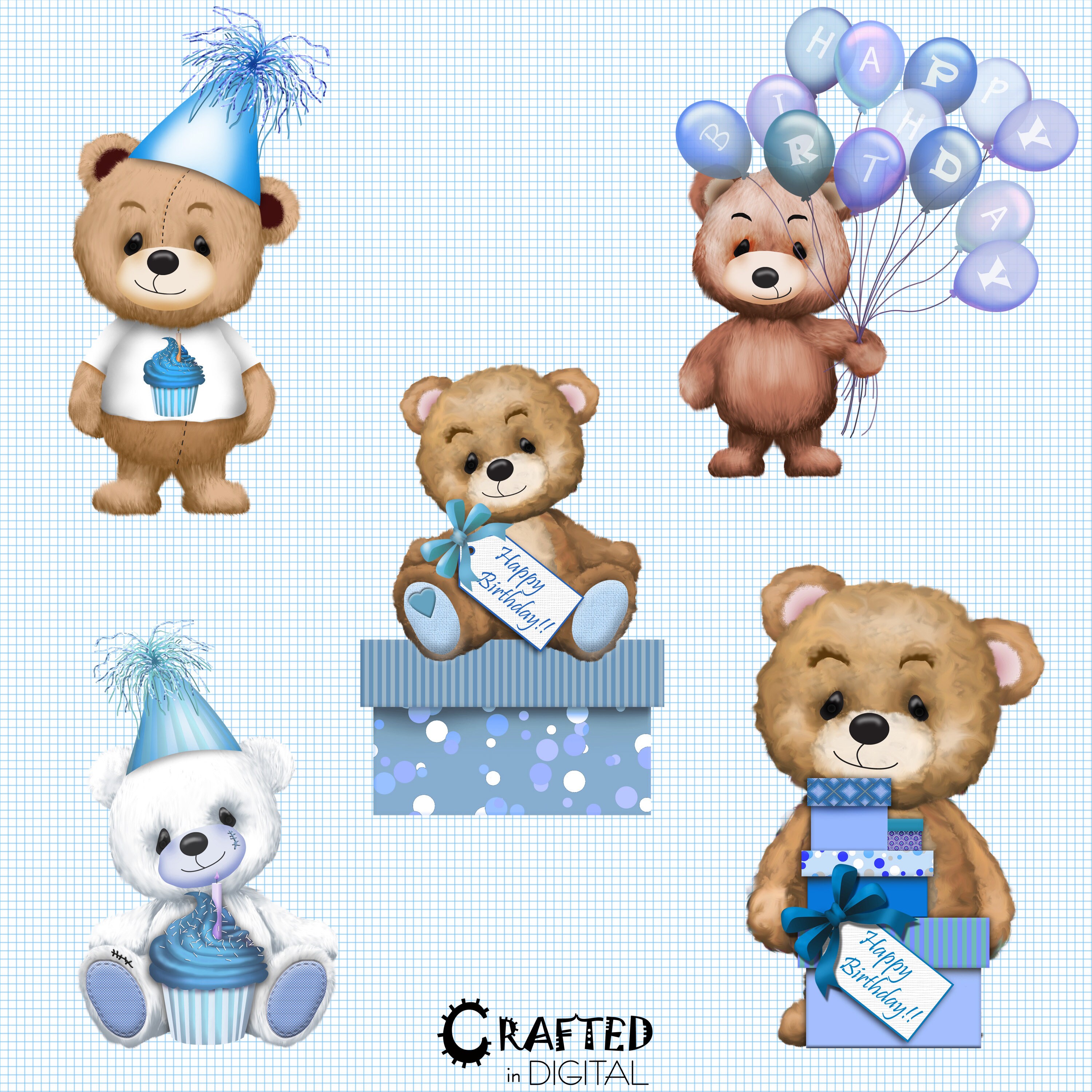 Blue Teddy Bear Clip Art