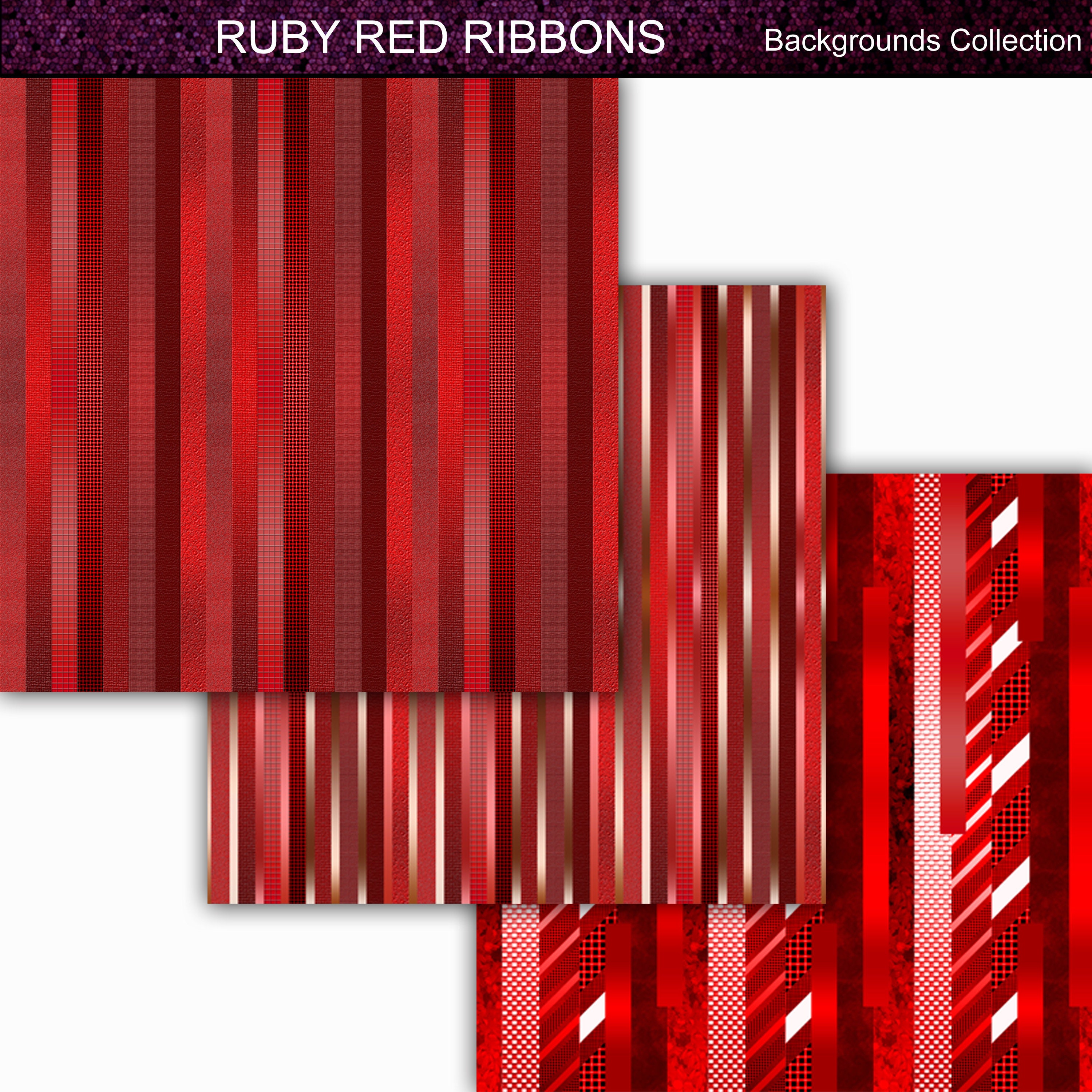 Ruby Red Ribbons 16 Seamless striped wavy textured ribbon | Etsy