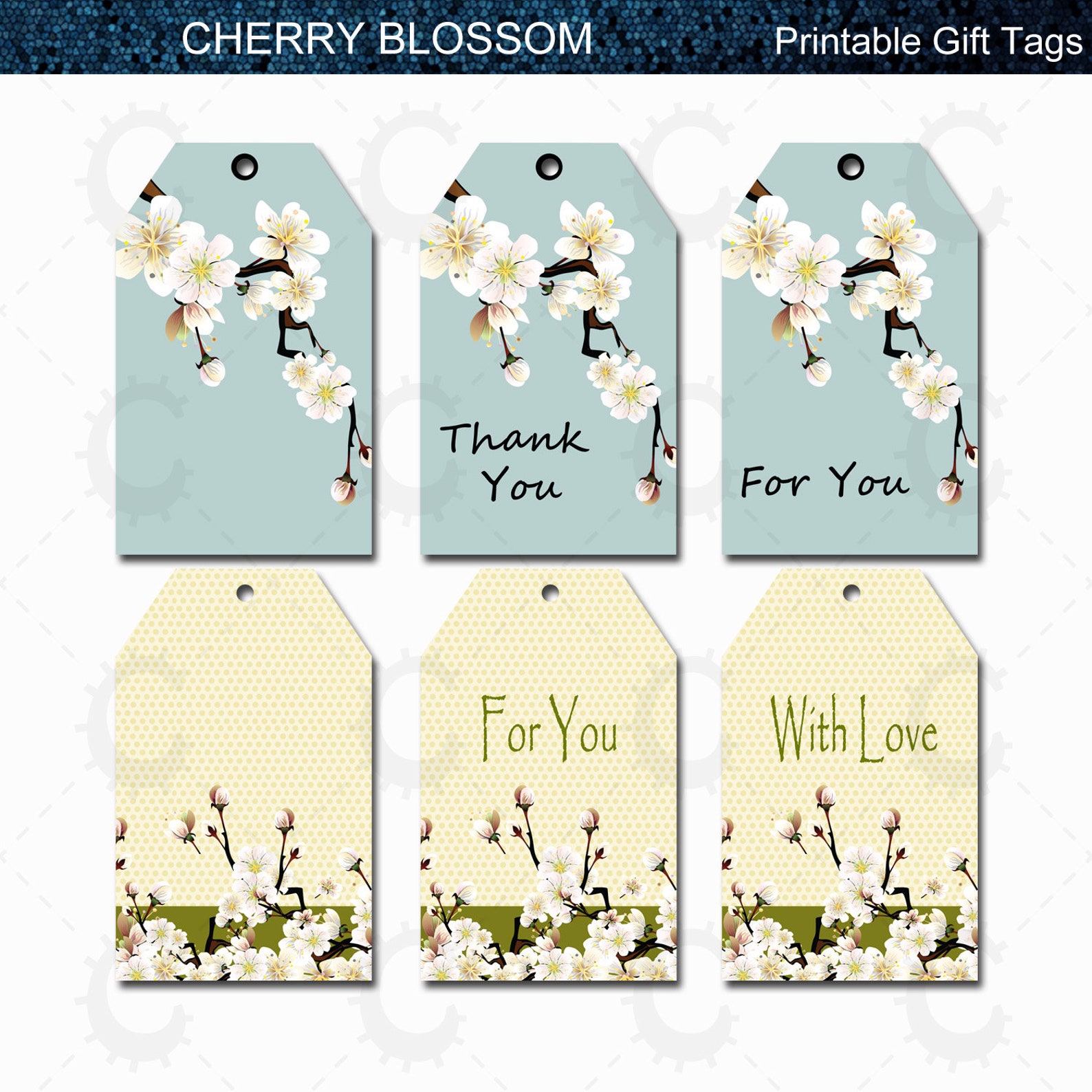 Cherry Blossom Gift Tags: Printable Sakura Floral Tags (PDF) - Etsy