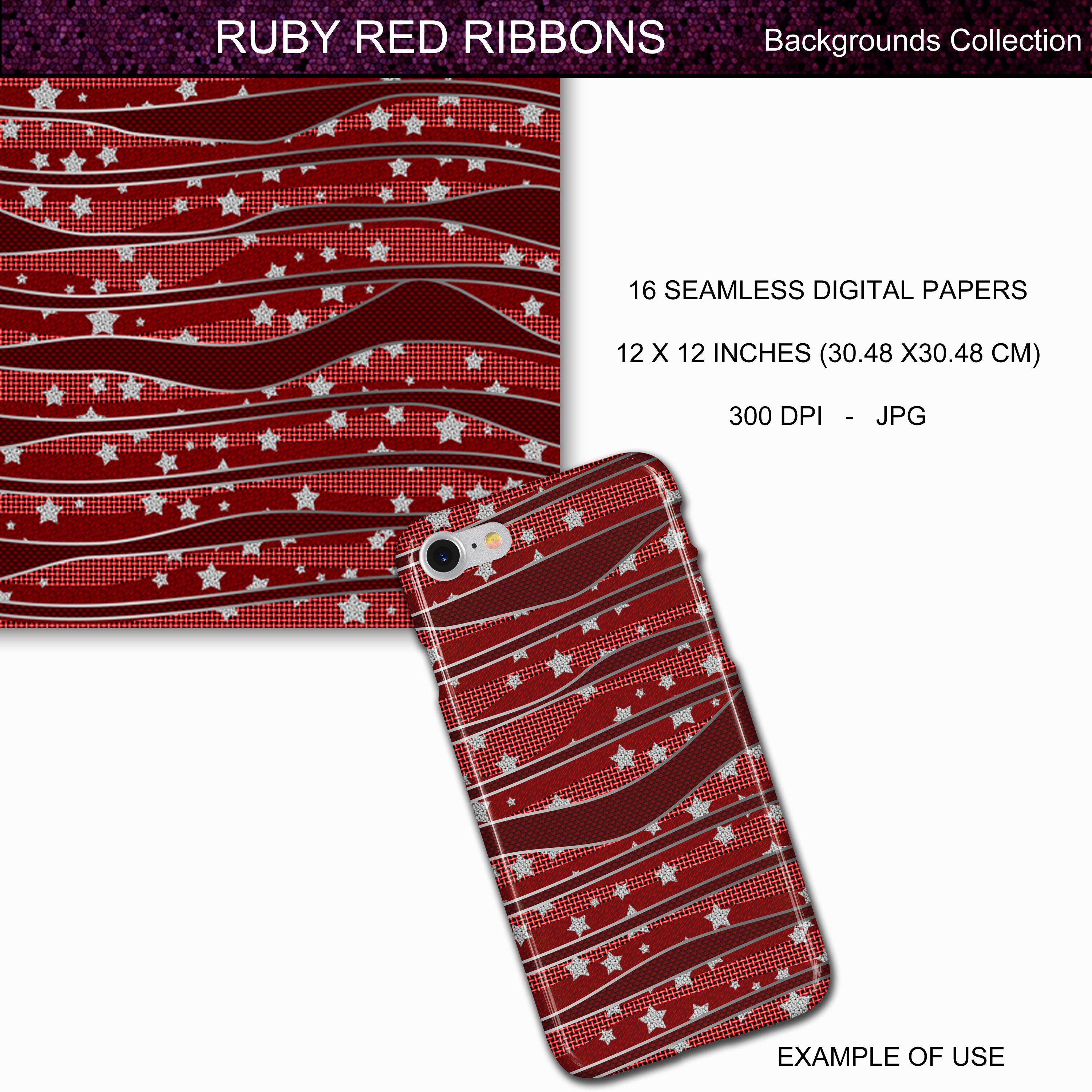 Ruby Red Ribbons 16 Seamless striped wavy textured ribbon | Etsy