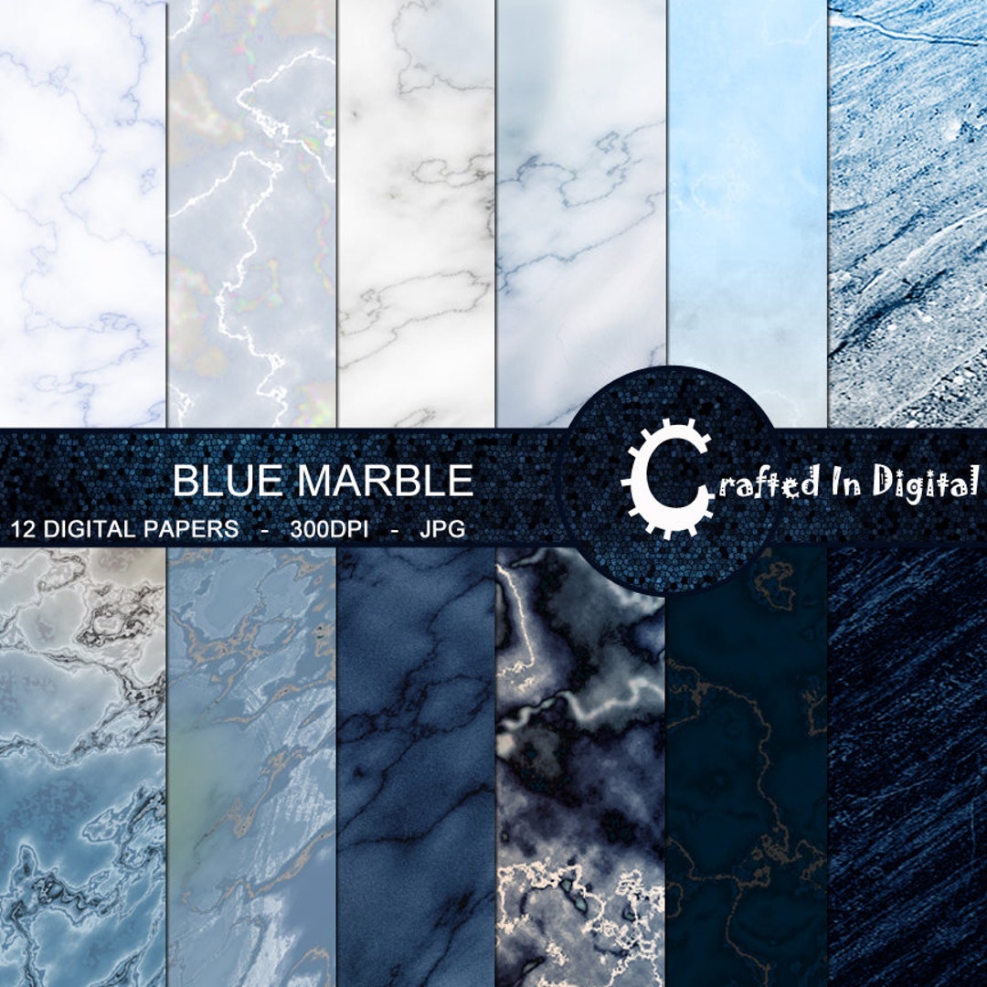 Blue Marble Digital Paper Collection 12x12 - Etsy