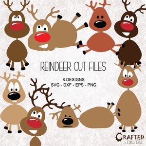 Reindeer Cut File Collection, Christmas Cut Files - Svg/dxf/eps/png ...