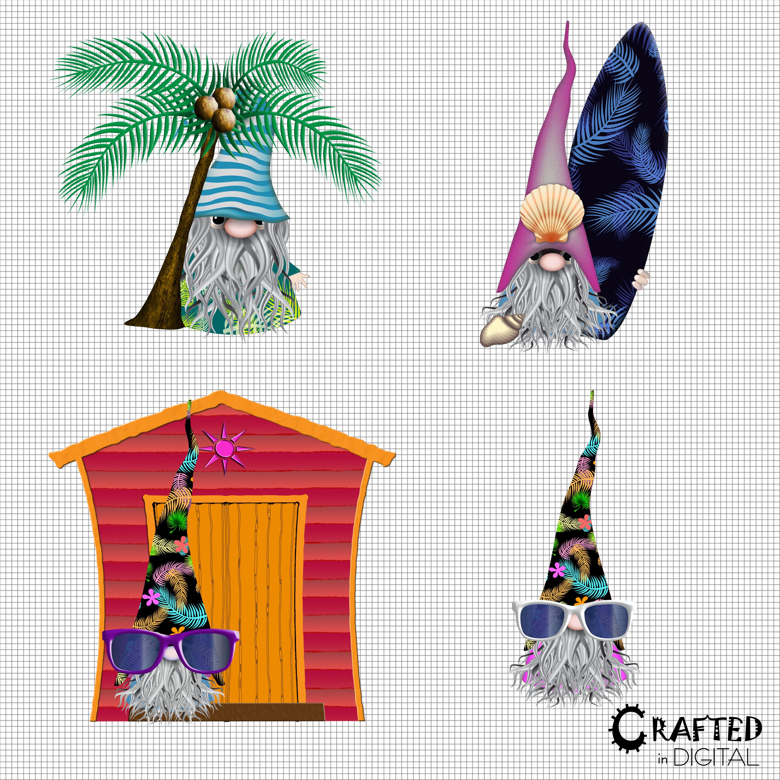 Beach Gnomes - Summer Clipart Collection - Etsy UK
