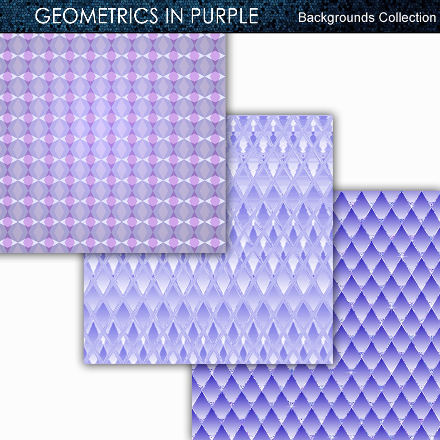 Geometrics in Purple Sparkling Geometric Digital Paper - Etsy