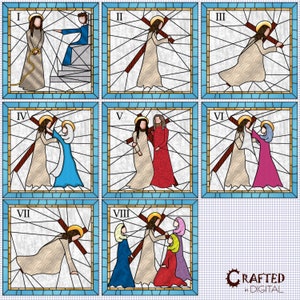 Stained Glass - Stations of the Cross - Christian Religions Clipart ...