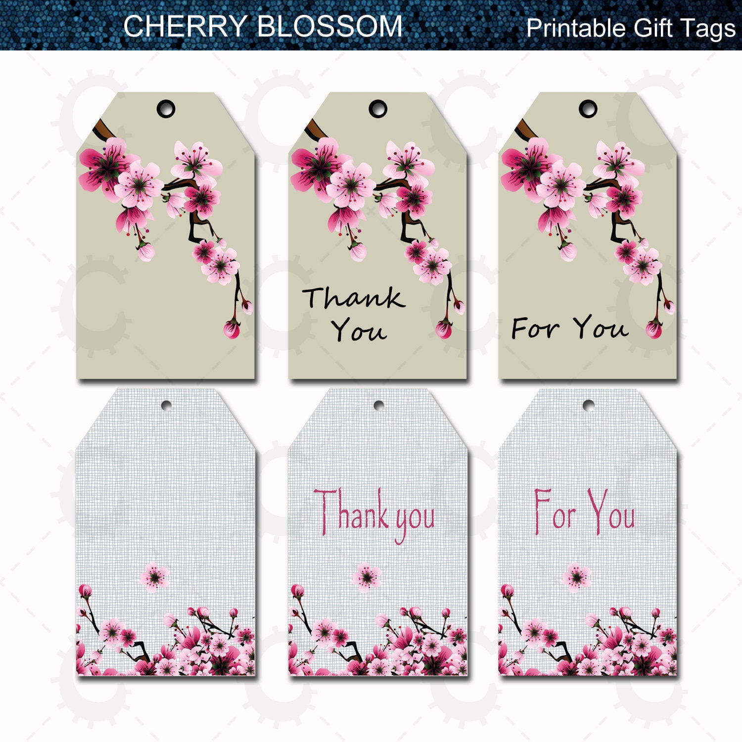 Cherry Blossom Gift Tags: Printable Sakura Floral Tags (PDF) - Etsy
