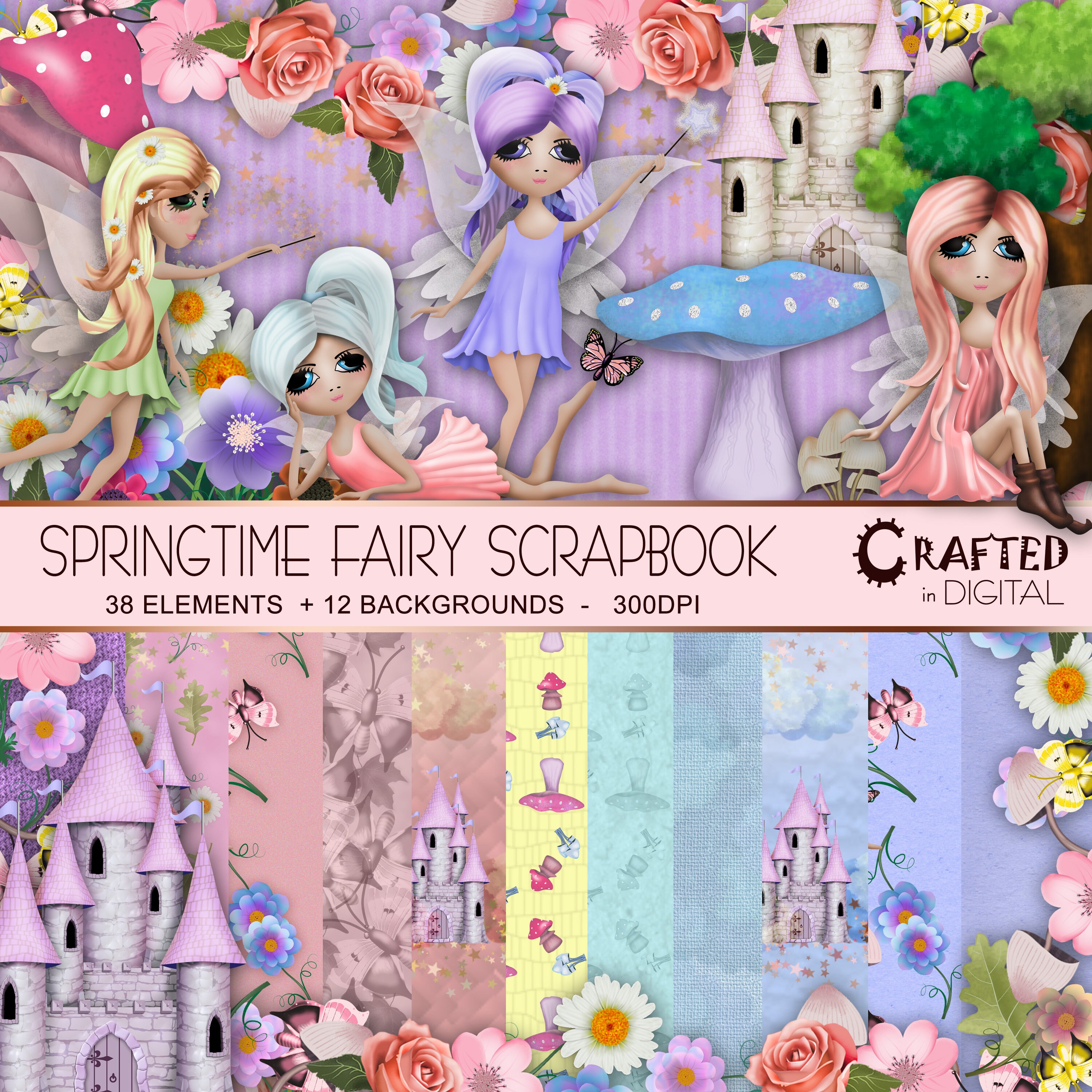 Springtime Fairies Clipart Collection | Etsy