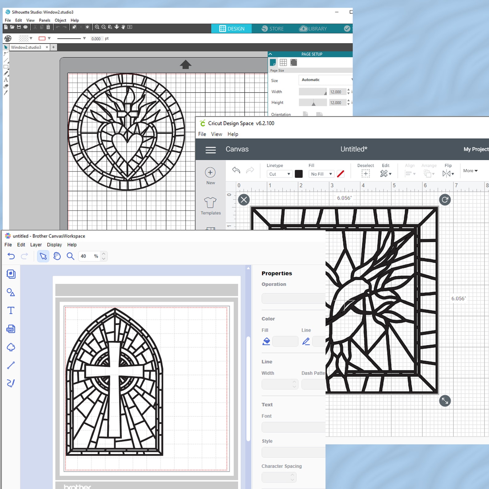 Stained Glass Silhouettes Cut File Collection (SVG/DXF/PNG) - Etsy