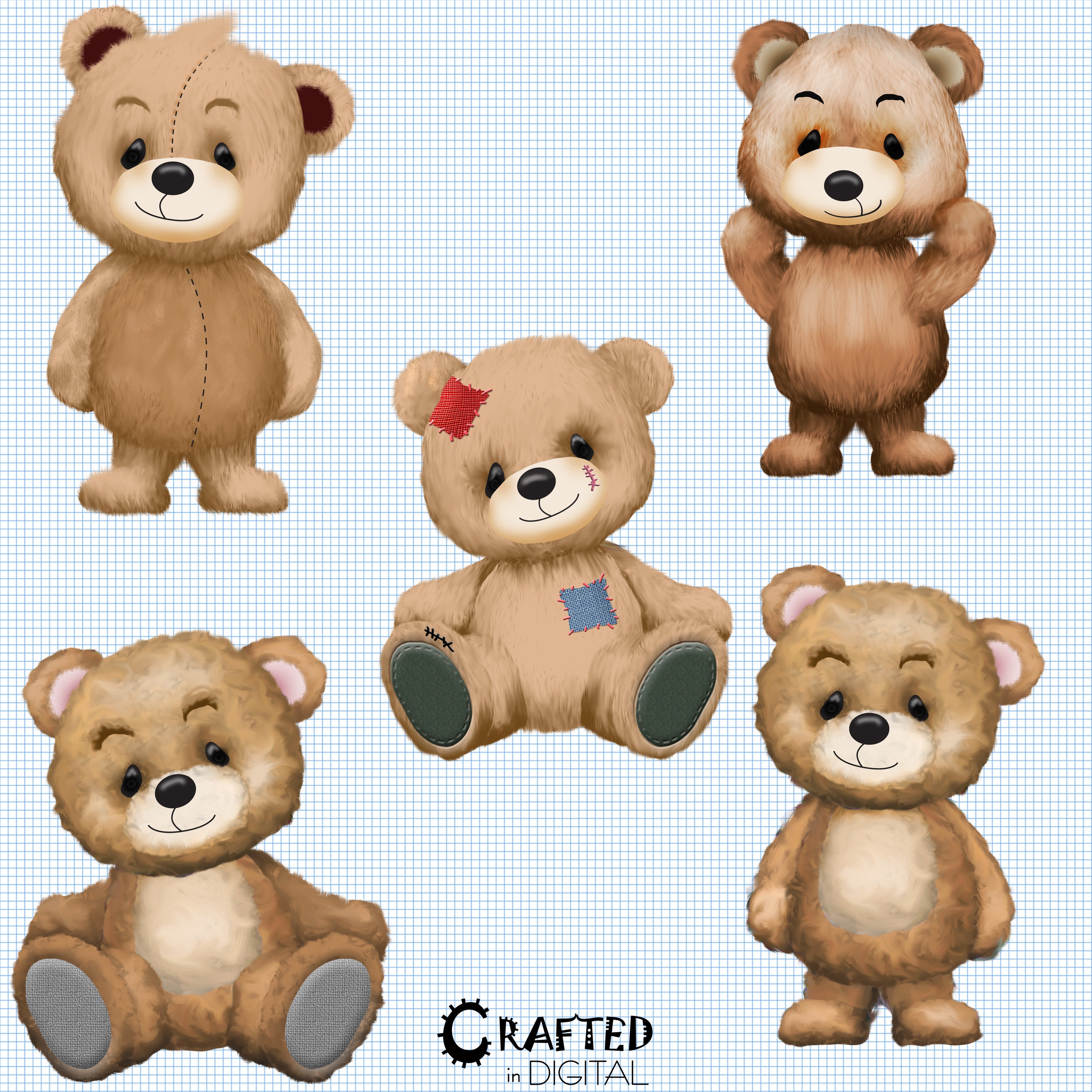 Teddy Bears Clipart Collection | Etsy
