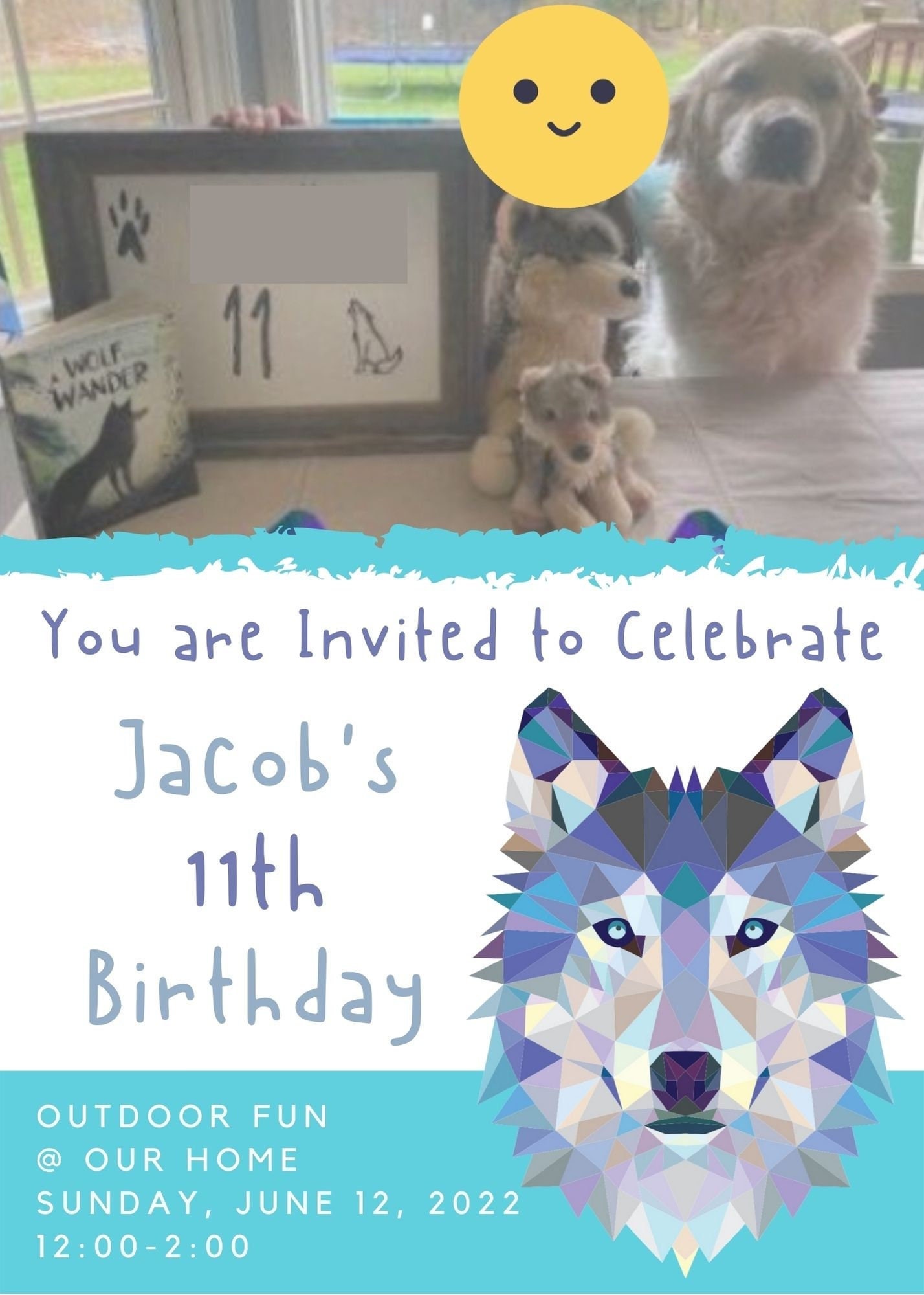 Editable & Printable Wolf Card, Polygon, Wolf Face, Triangle Wolf ...